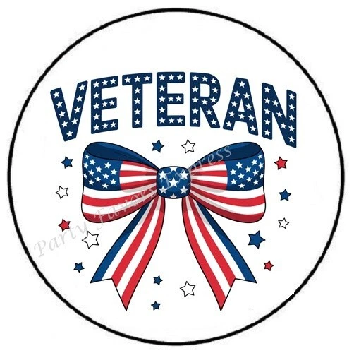 Veteran Patriotic Bow Stickers Party Favors Phone Decal Water Bottle ...