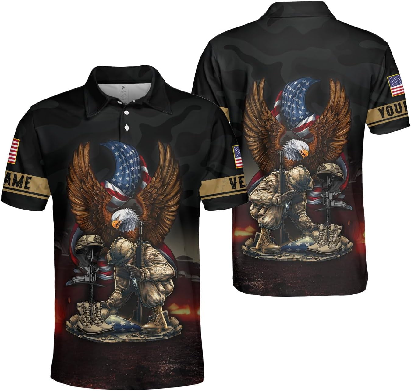 Veteran Polo Shirt for Men Custom US Army Polo Shirts Military Veterans ...