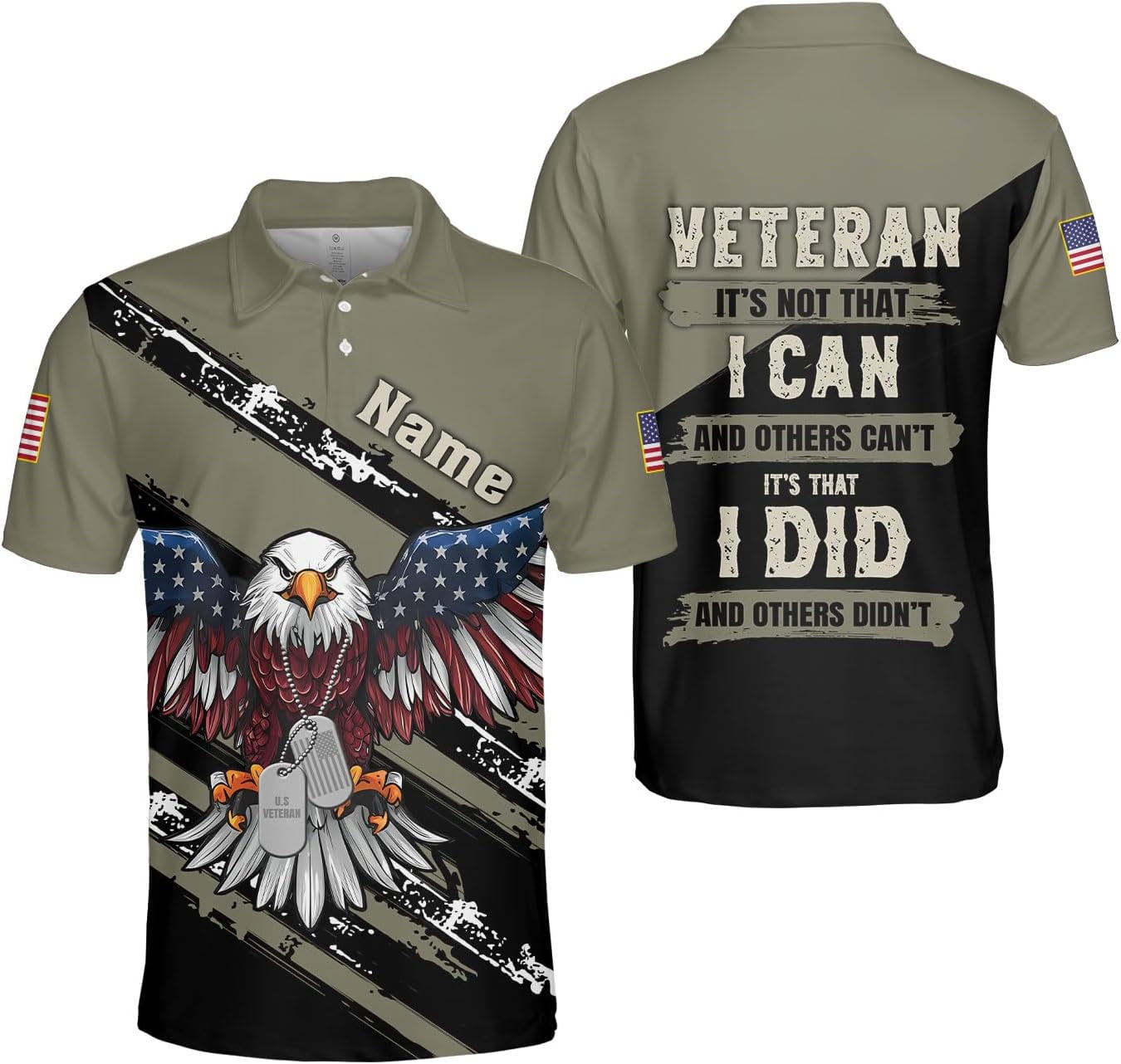 Veteran Polo Shirt for Men Custom US Army Polo Shirts Military Veterans ...