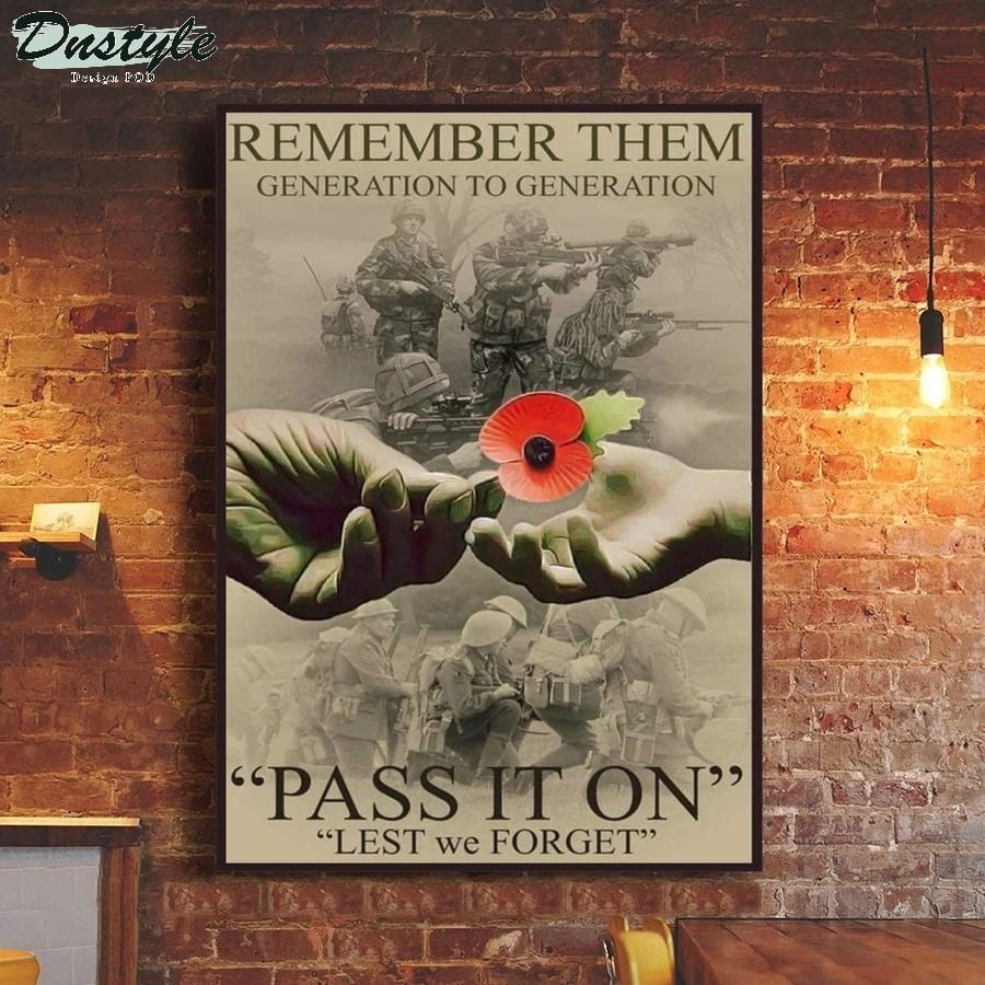 Veteran Poppy Remember Them Generation To Generation Poster - Dnstyles ...