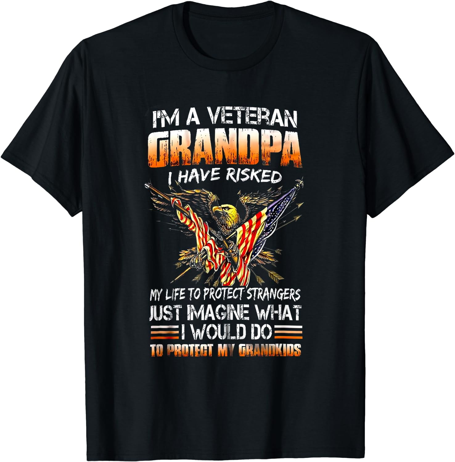 Veteran Shirt Grandpa Proud Vet Grandfather Fathers Day Tee - Walmart.com