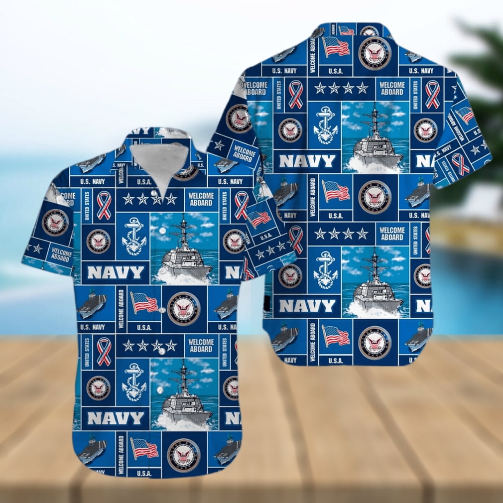 Veteran Soldier Us Navy Welcome To Aboard Hawaiian Shirts - Walmart.com