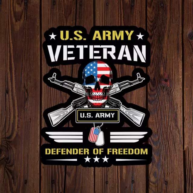 Veteran Sticker Us Army Veteran Defender Of Freedom Skull Sticker Phone ...