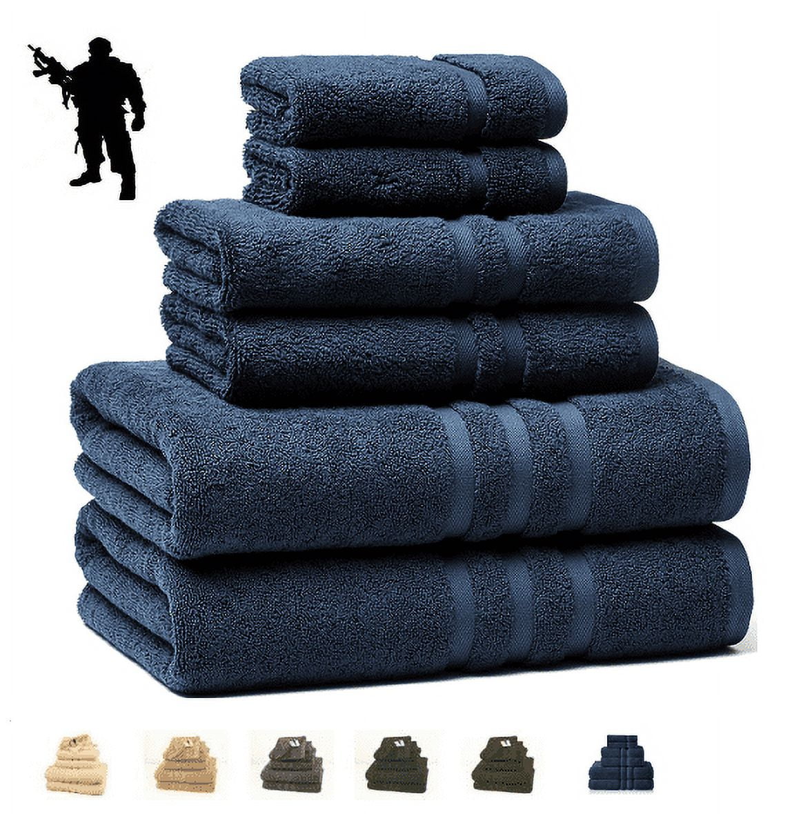 Veteran Textile Towels - 6 Pieces-100% Turkish Cotton - Luxury Towel ...