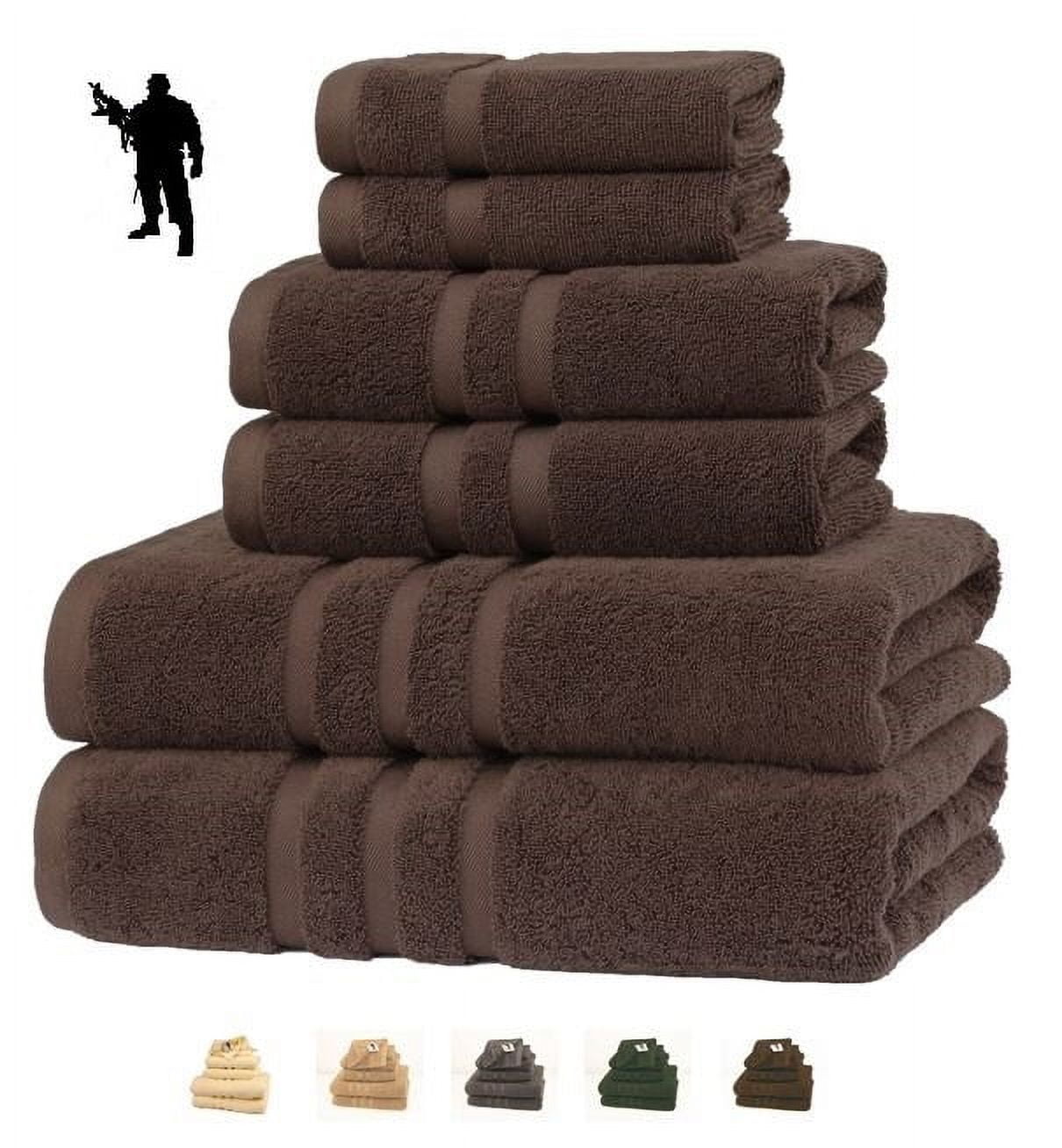 Veteran Textile Towels - 6 Pieces-100% Turkish Cotton - Luxury Towel ...