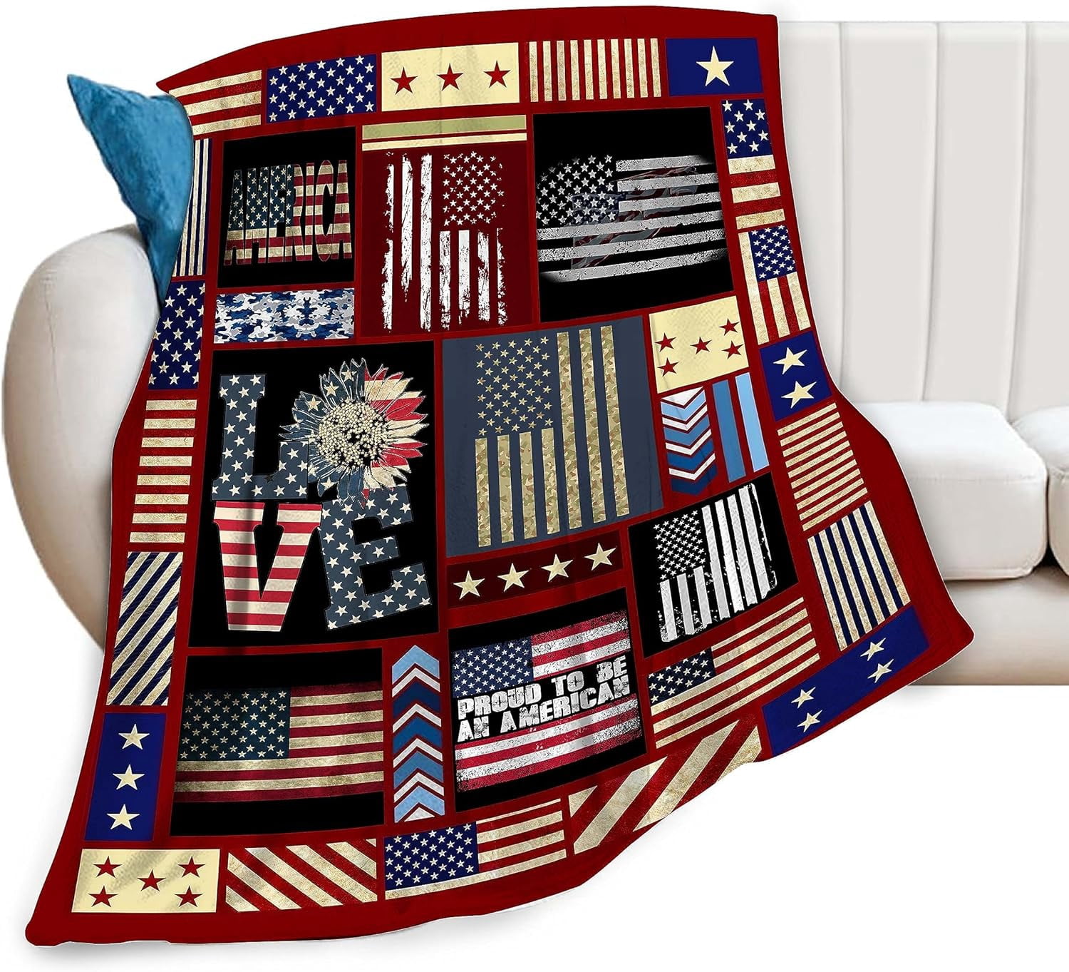 Veteran Throw Blanket American Flag Blanket Gifts for Military Veteran ...