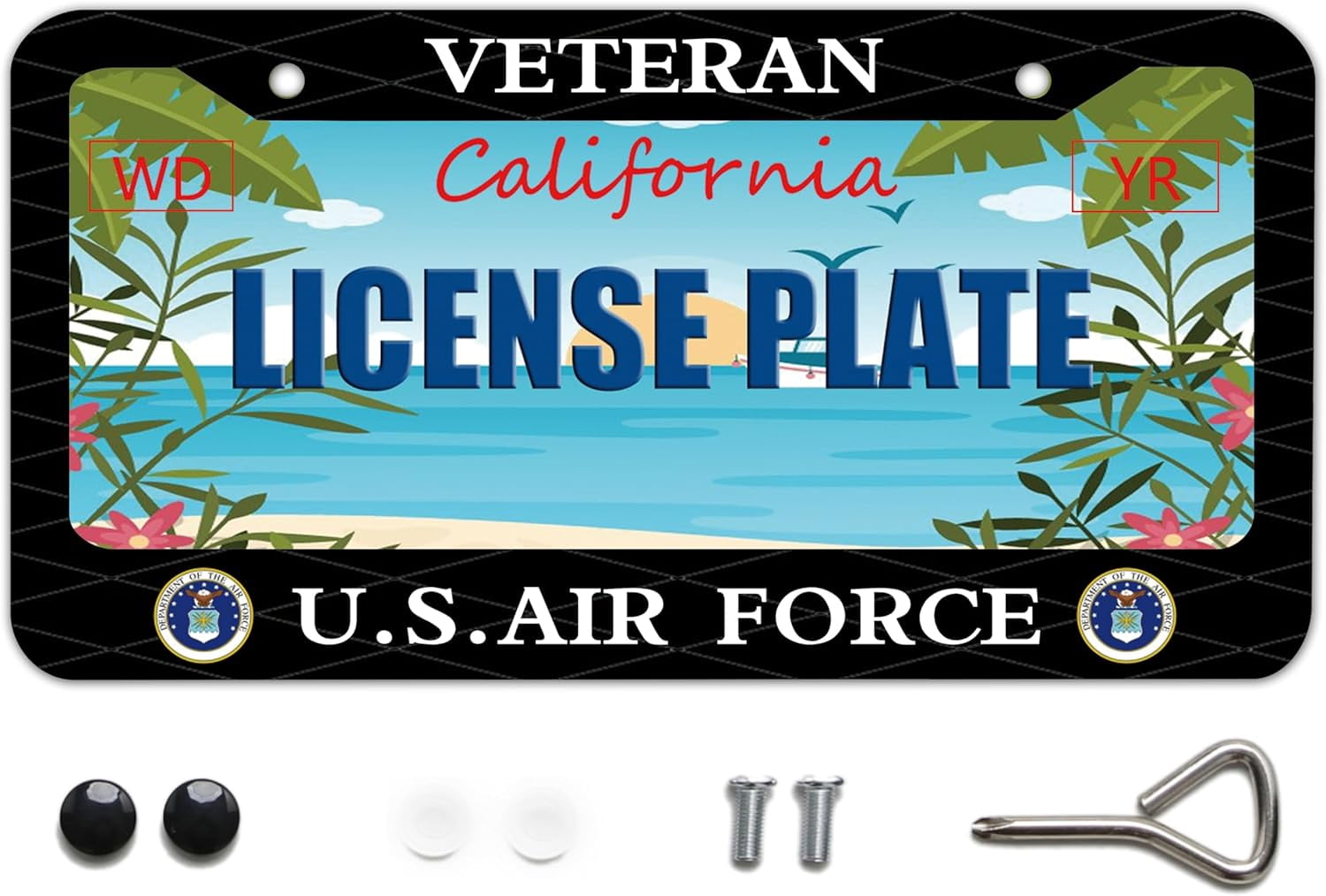 Veteran US Air Force Design License Plate Frame USAF Decorative ...