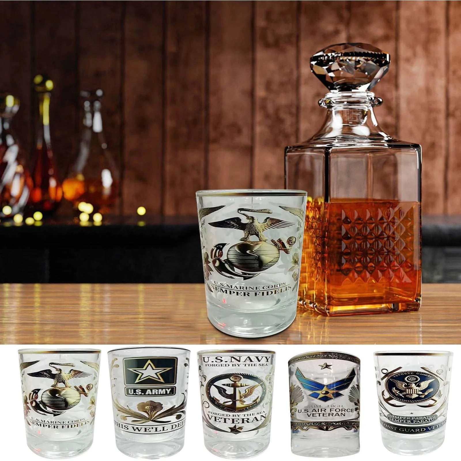 Veteran Whiskey Glass – Military Engraved Gift for Men, Patriotic Gift ...