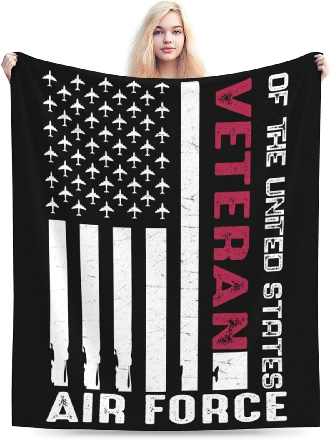 Veteran of The United States Air Force USA Flag Throw Blanket for Couch ...