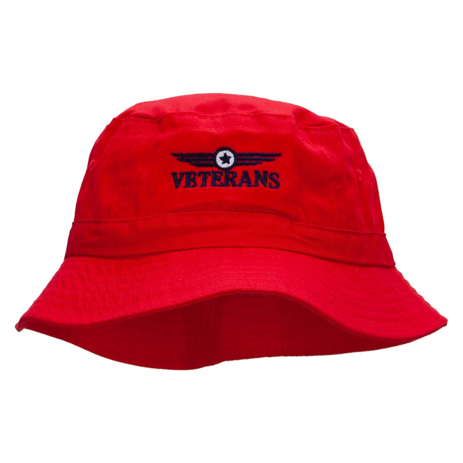 Veterans Badge Embroidered Bucket Hat - Red OSFM - Walmart.com