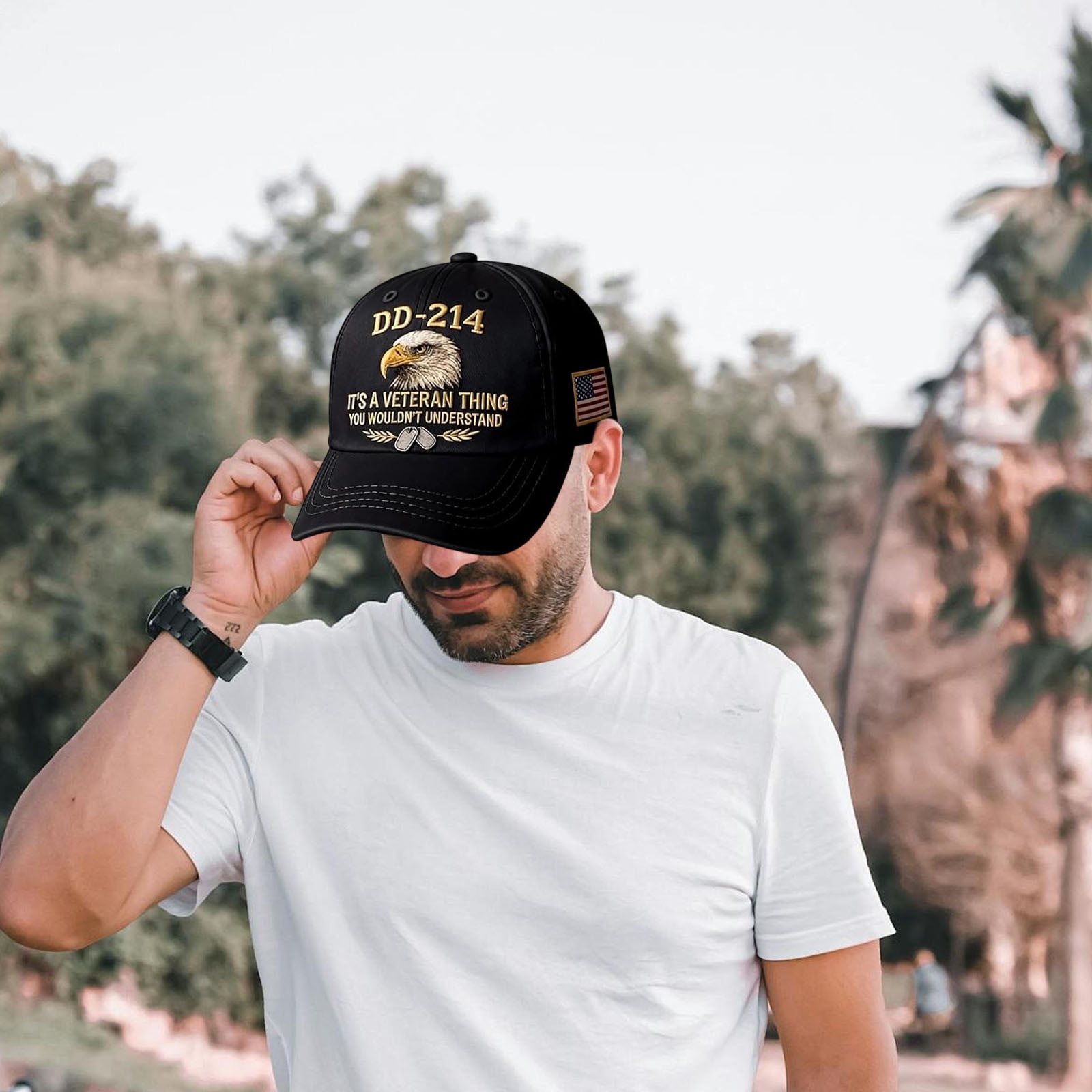 Veterans Baseball Cap, Adjustable Patriotic Military Service Hat for ...