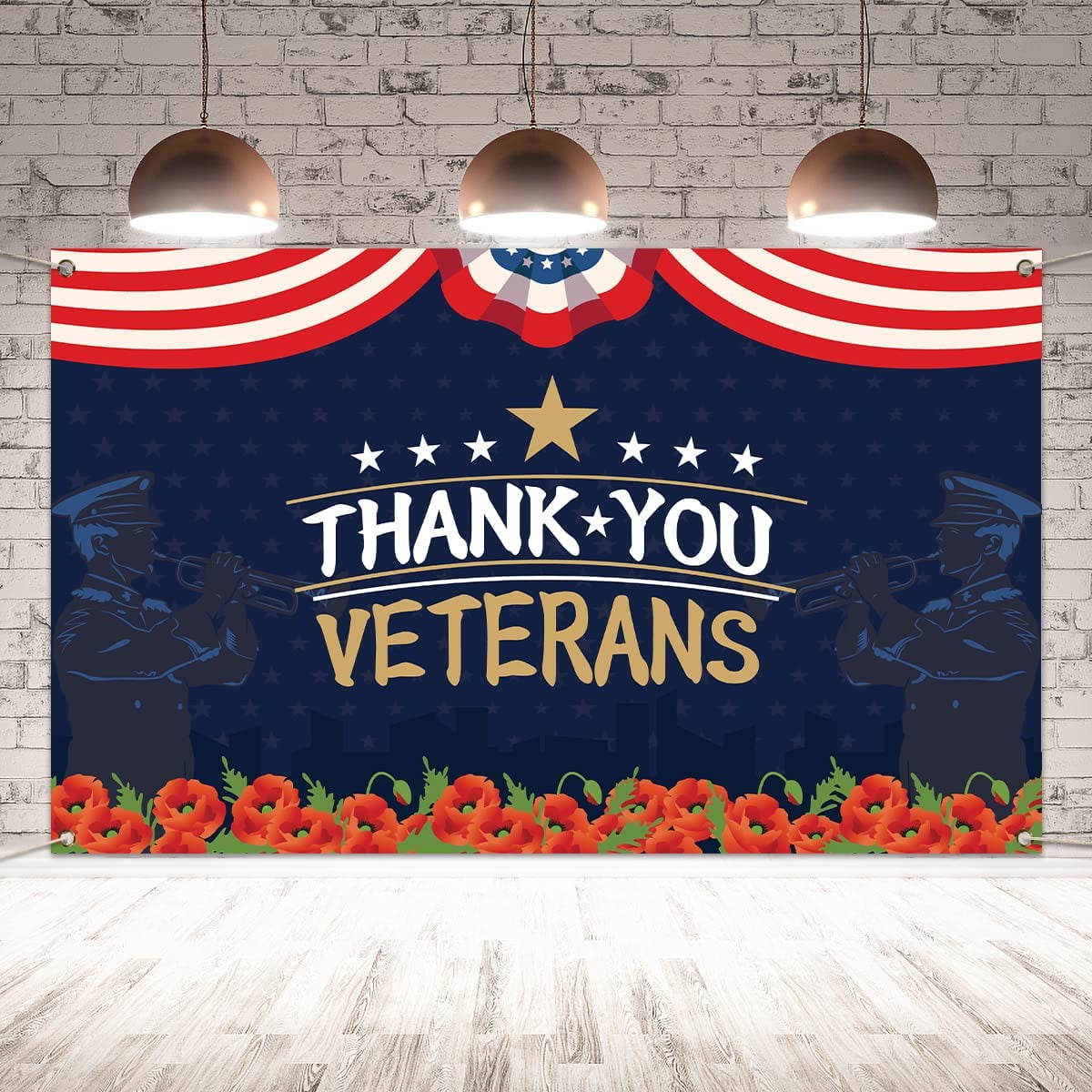 Veterans Day Backdrop Thank You Veterans Banner Patriotic Decor ...