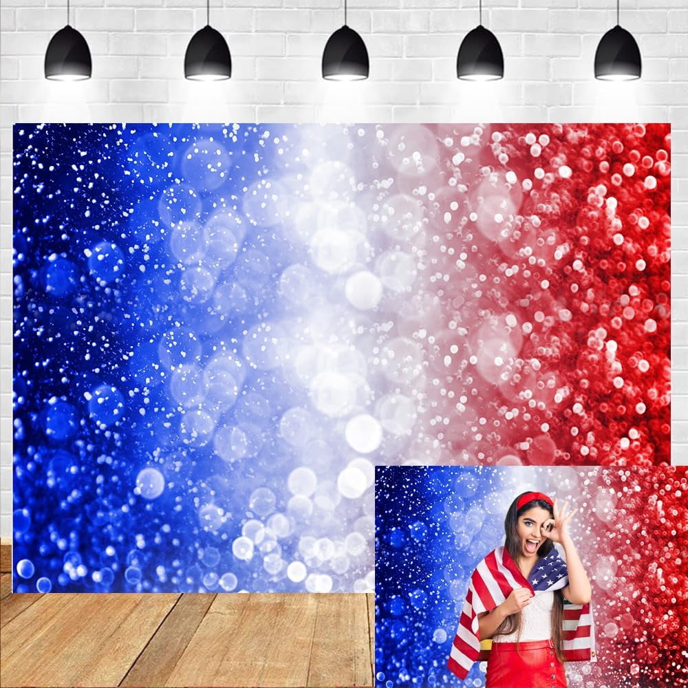 Veterans Day Backdrop USA Flag Backdrop 4th of July Bokeh American Flag ...