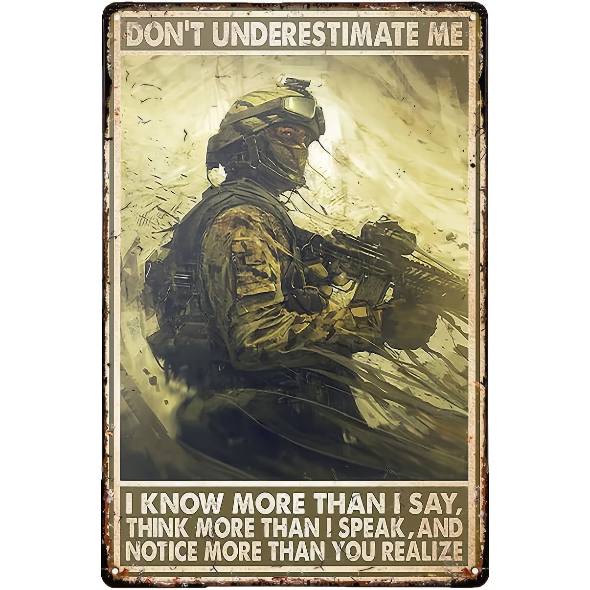 Veterans Day Decor U.S Army Veteran Tin Sign, For Backyard Garage Man ...