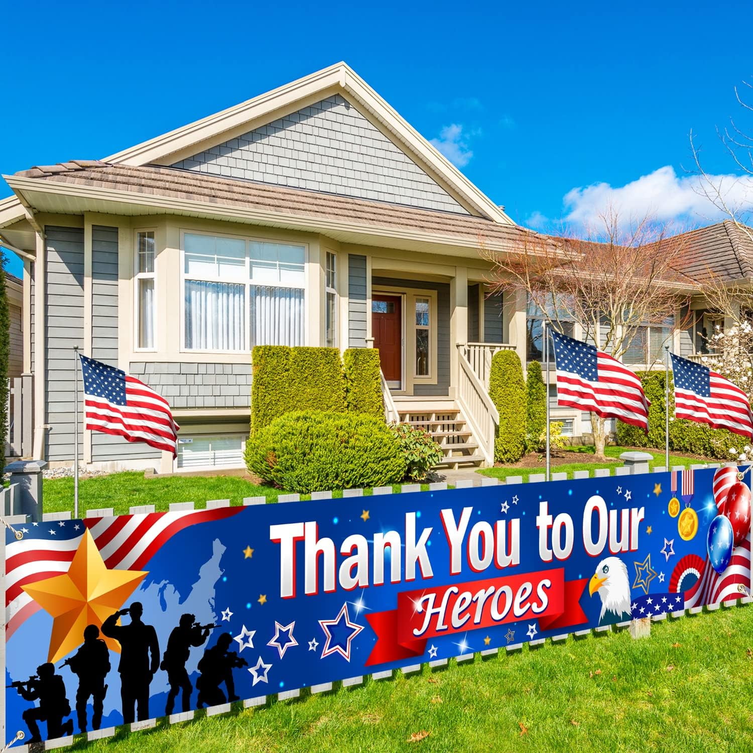 Veterans Day Decorations Graden Banner,Veterans Day Banner Outdoor ...
