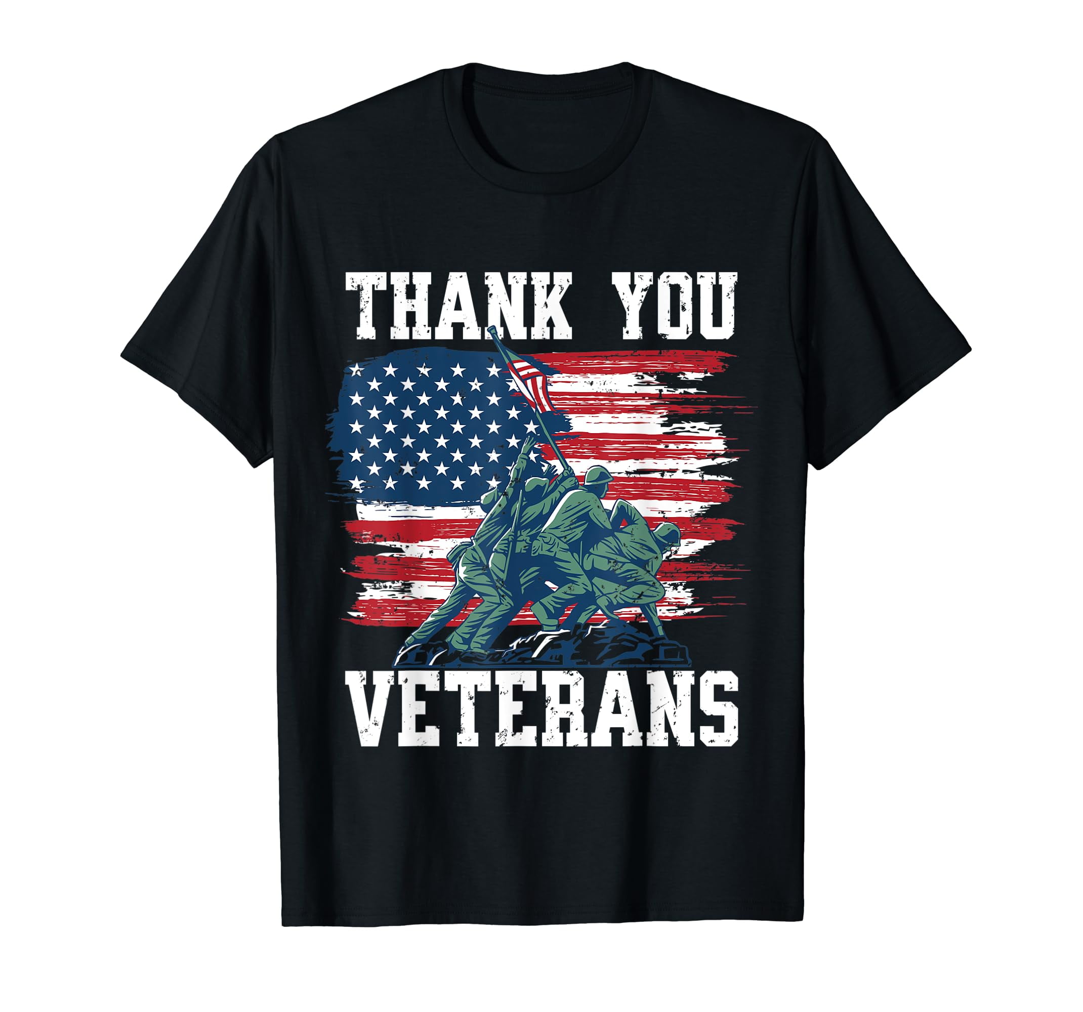 Veterans Day Gift Thank You Veterans US Military Soldiers Black T-Shirt ...