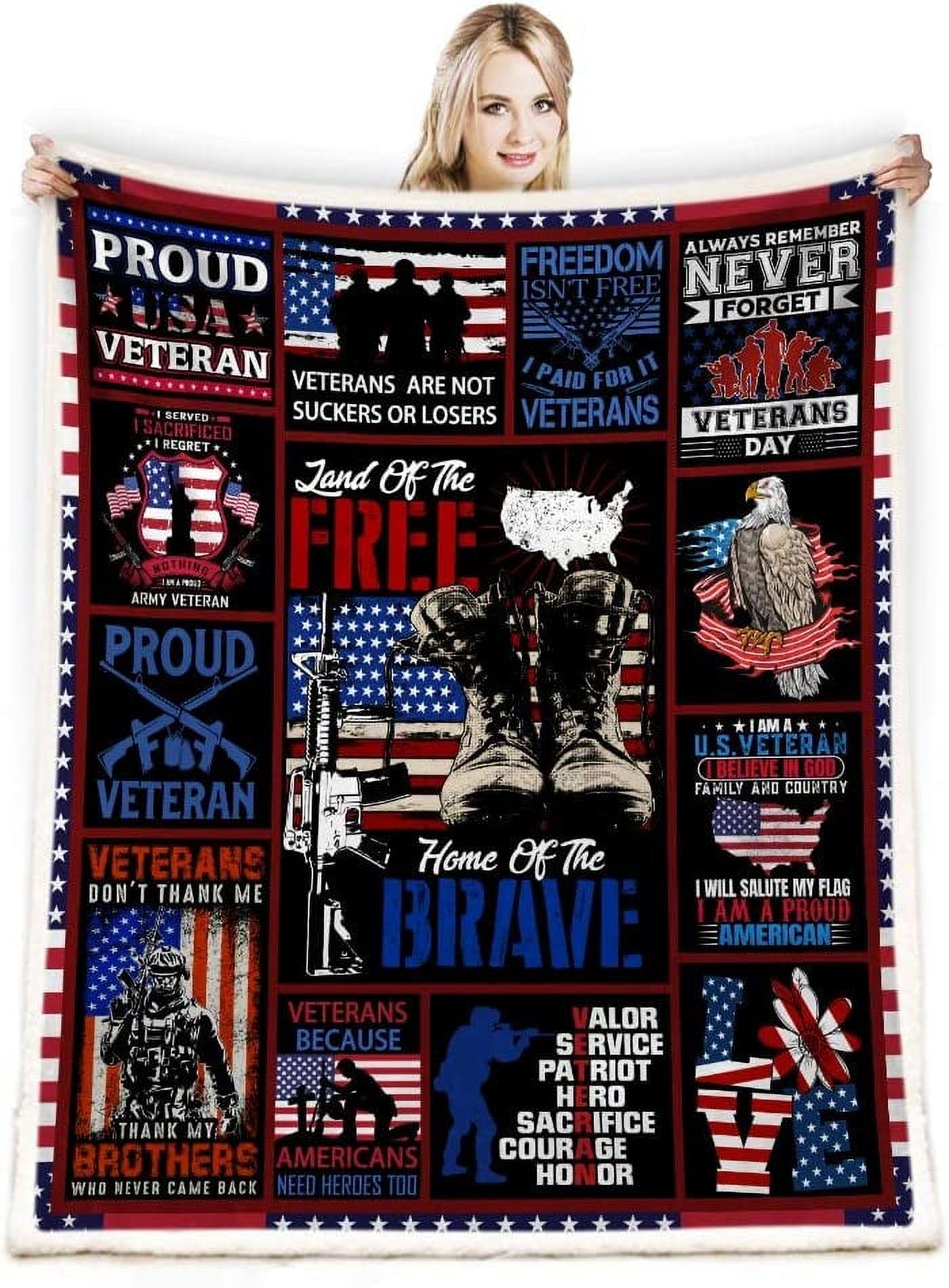 Veterans Day Gifts Blanket Throw,Ameican Blanket,Veteran Gifts for Men ...