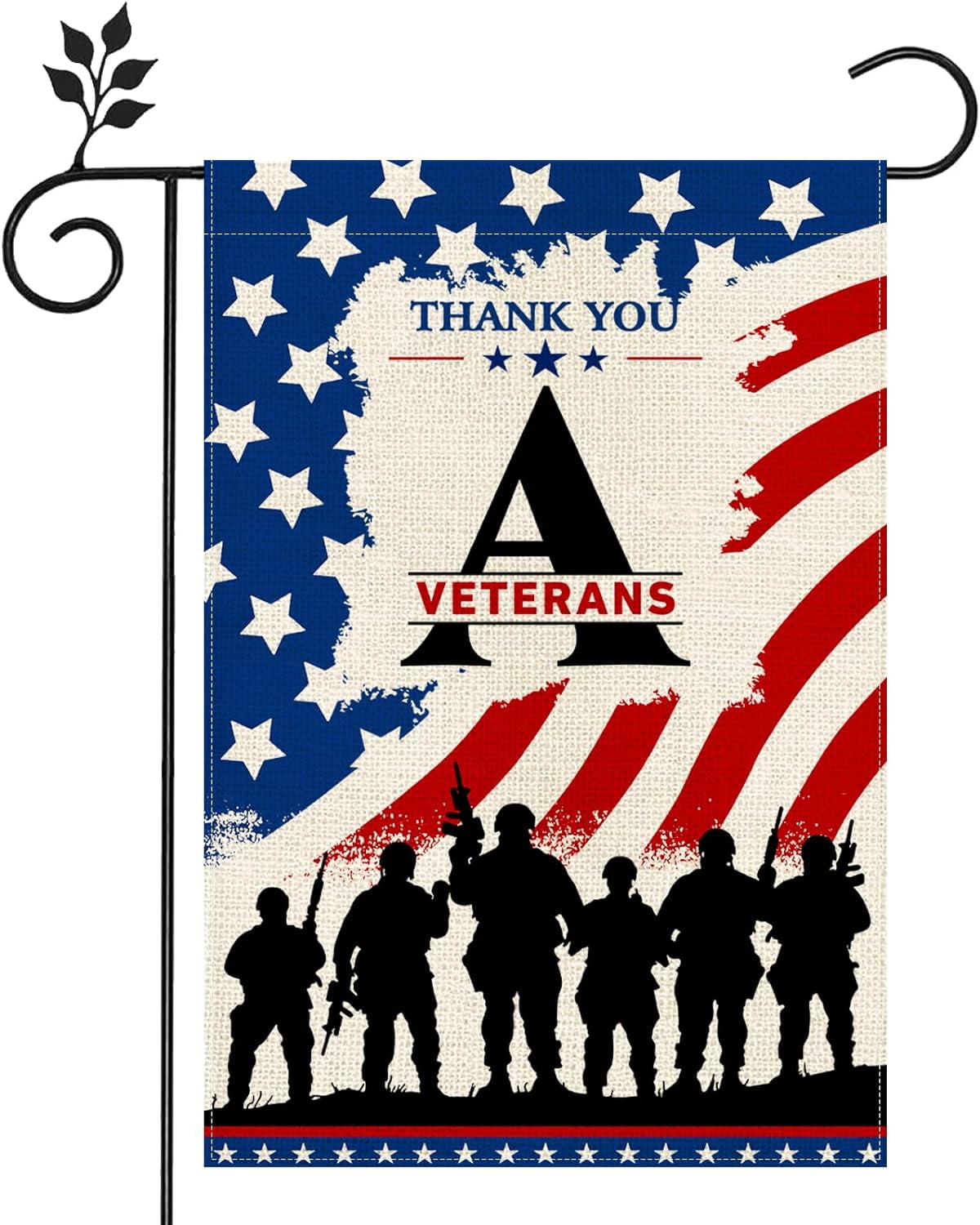 Veterans Day Monogram Letter A Patriotic Garden Flag Vertical Double ...