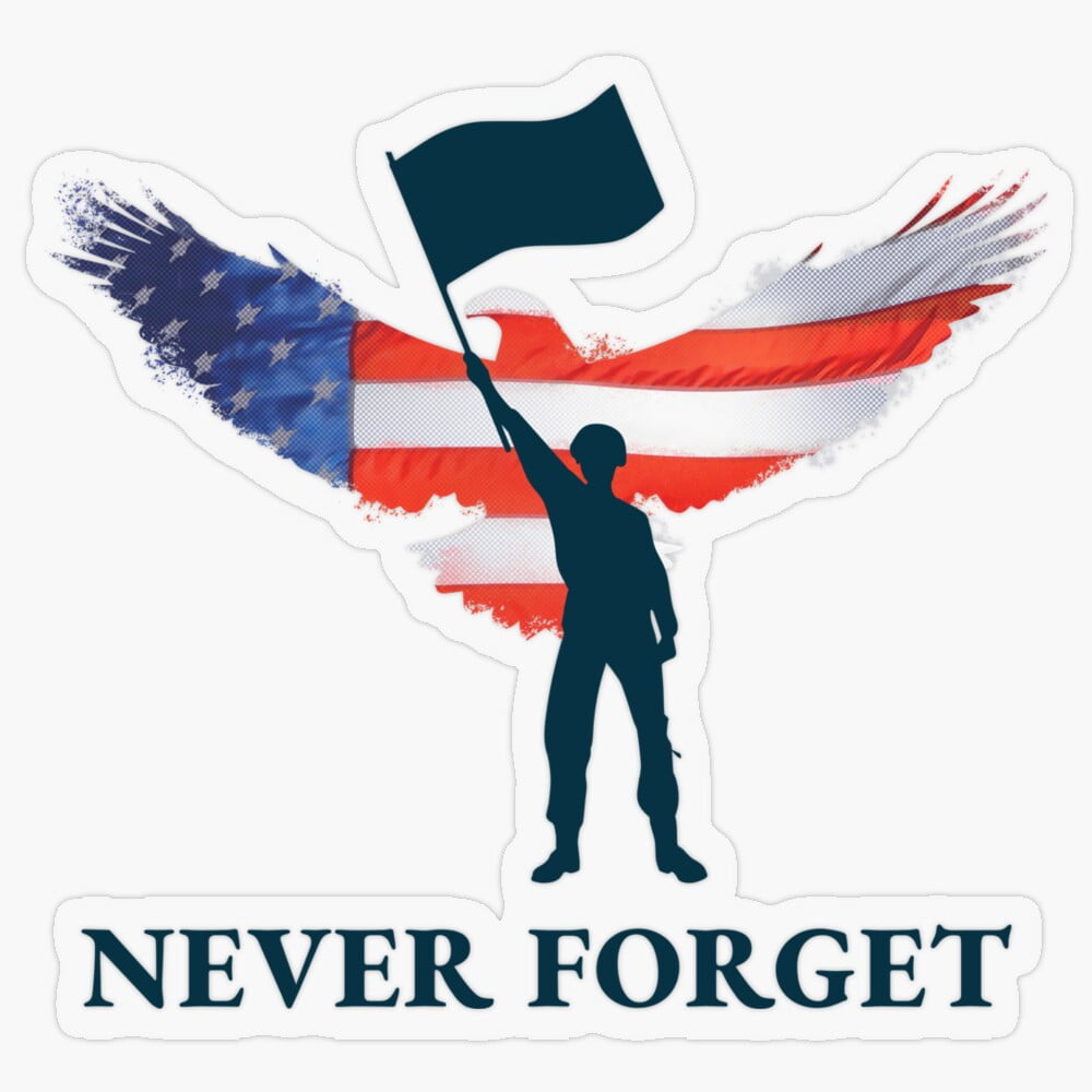 Veterans Day - Never Forget Transparent Sticker Phone Decal Water ...