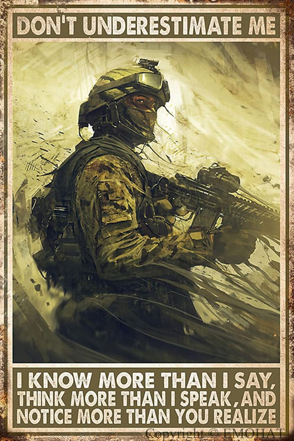 Veterans Day Wall Decorations I Say Veteran Metal Tin Sign for Backyard ...