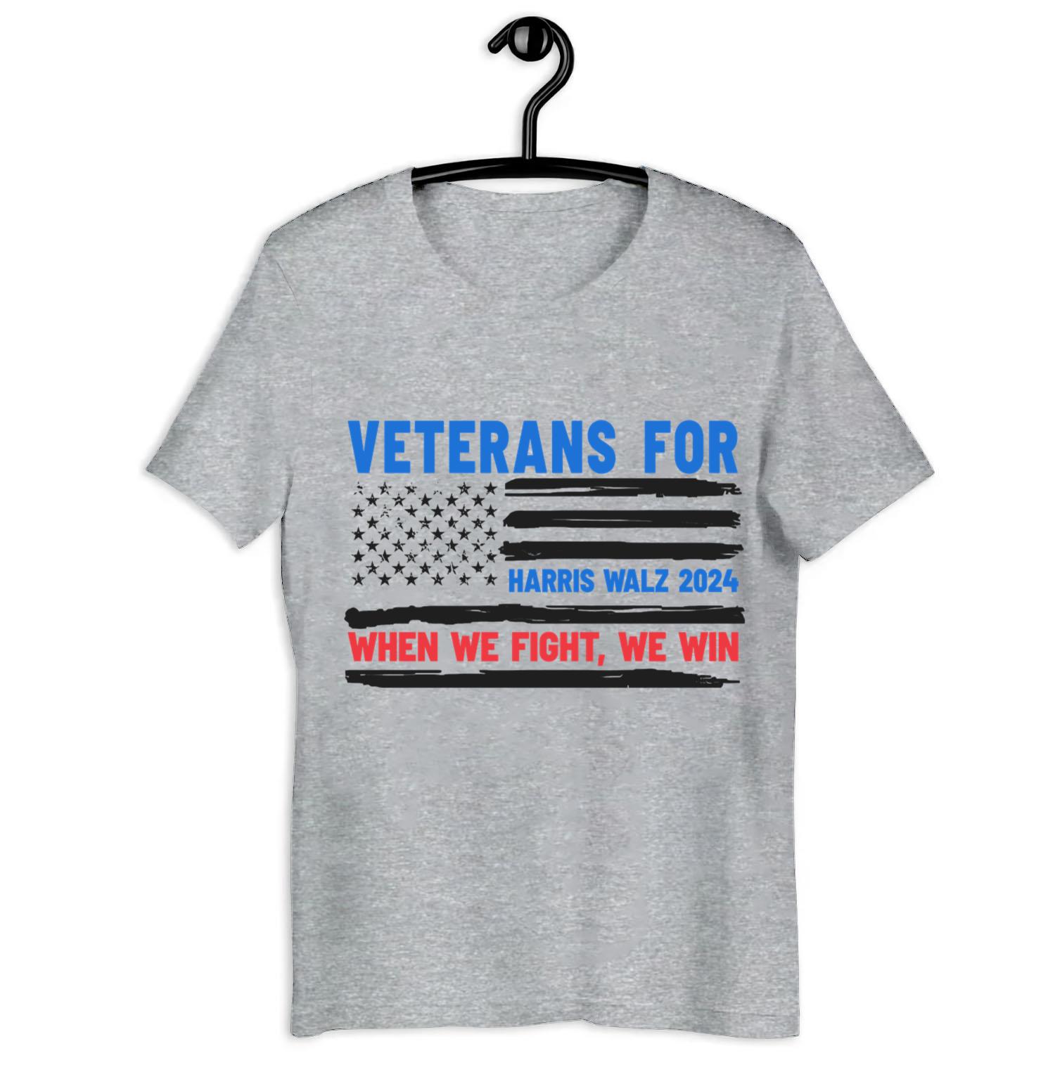Veterans For Harris Walz 2024 When We Fight We Win Flag T-shirt ...