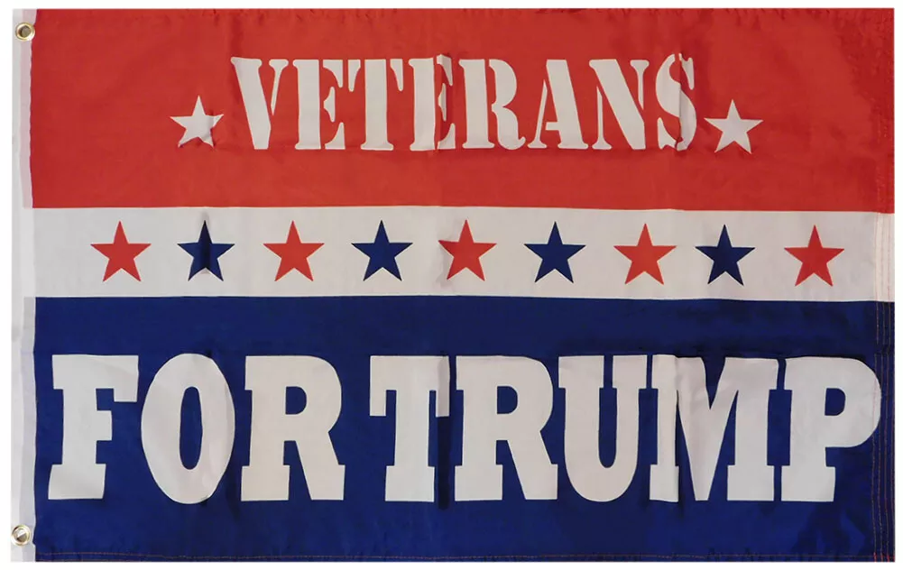 Veterans For Trump Red White Blue 100D Woven Poly Nylon 2x3 2'x3' Flag ...