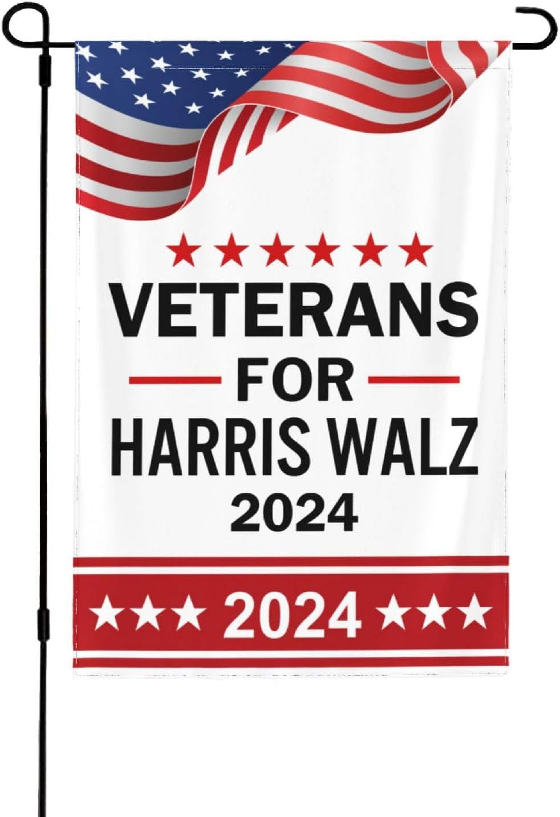 Veterans For Kamala Harris Waltz Garden Flag Outdoor Double Sided ...