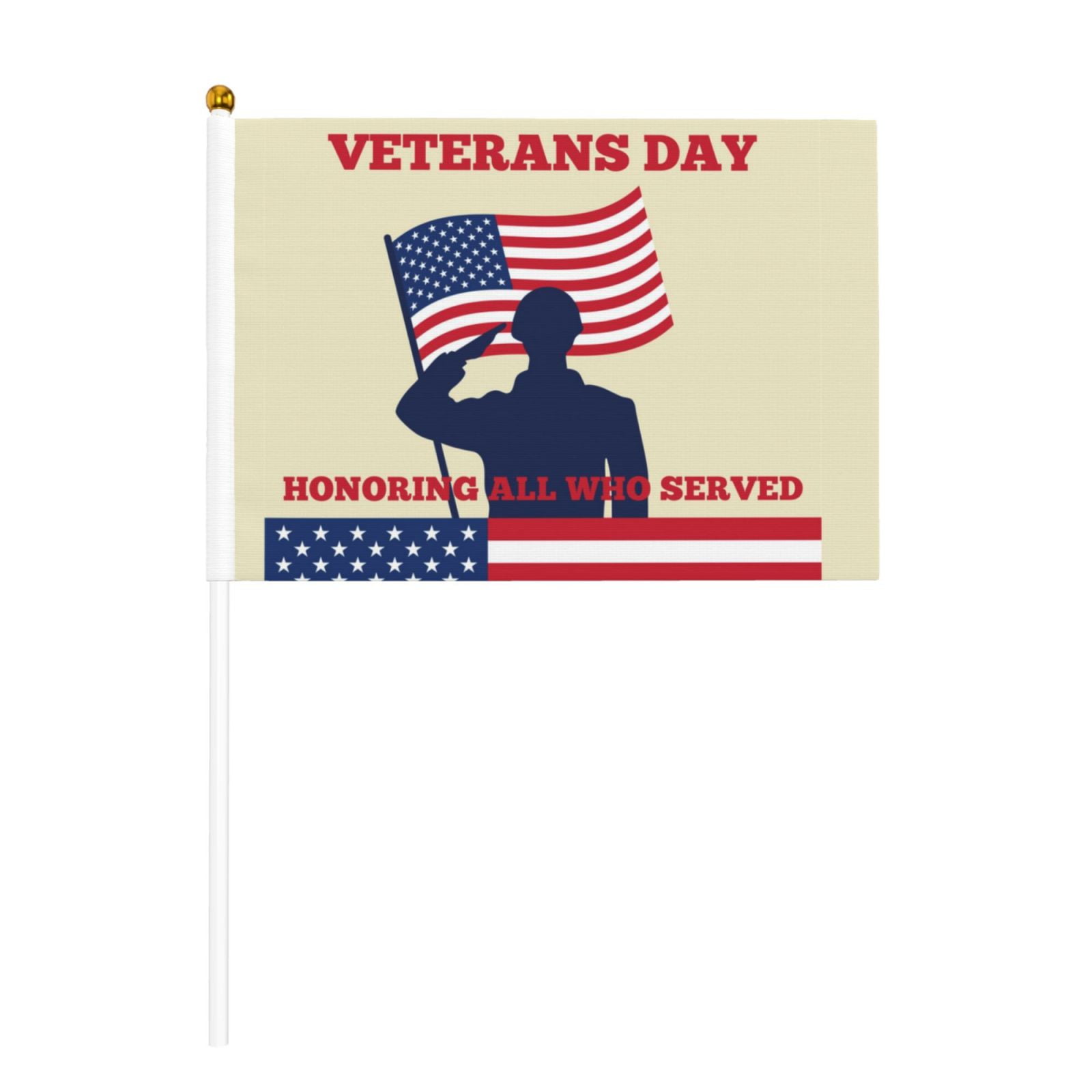 Veterans Memorial Day Honoring Who Served Flag Small Mini Hand Held ...