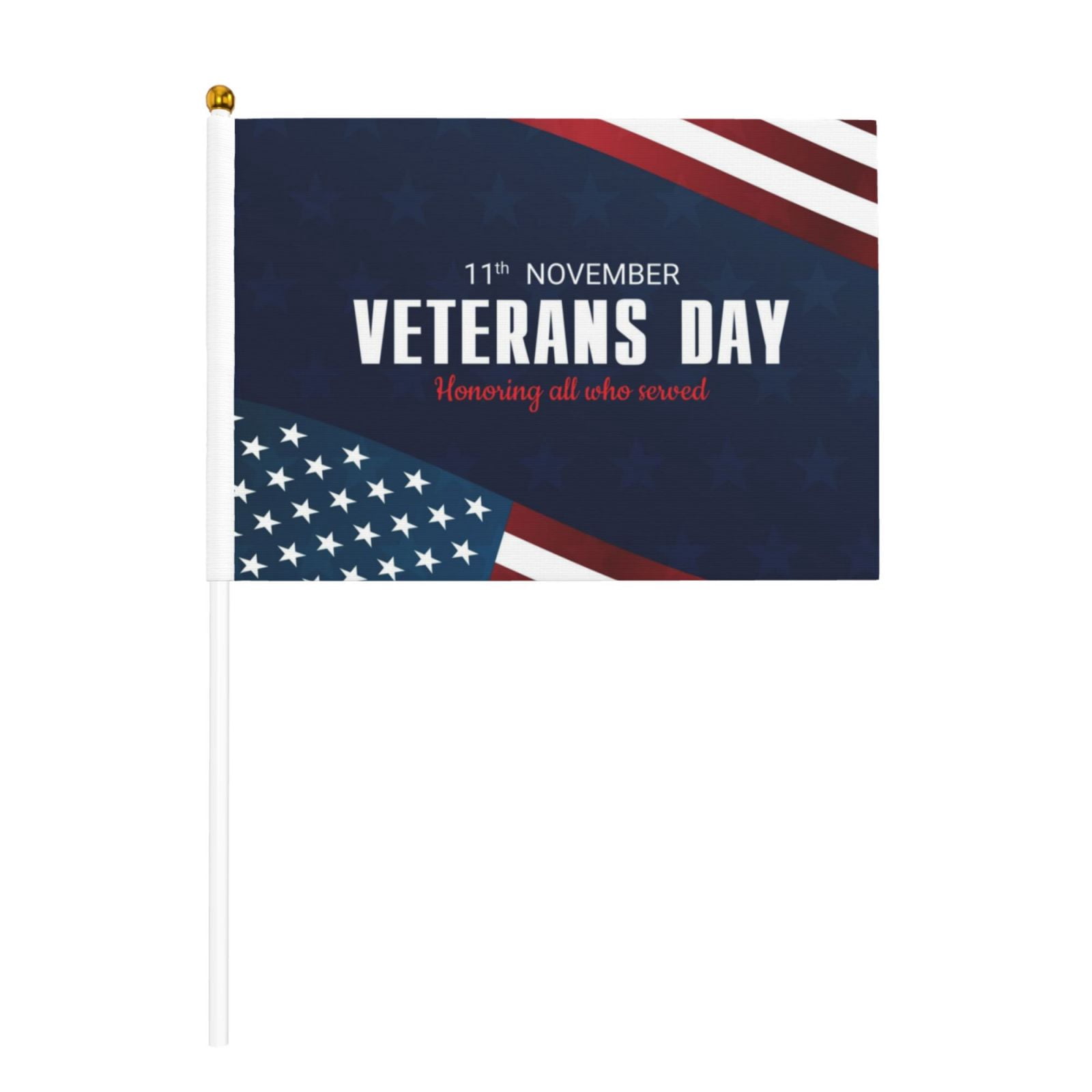 Veterans Memorial Day Honoring Who Served Flag Small Mini Hand Held ...