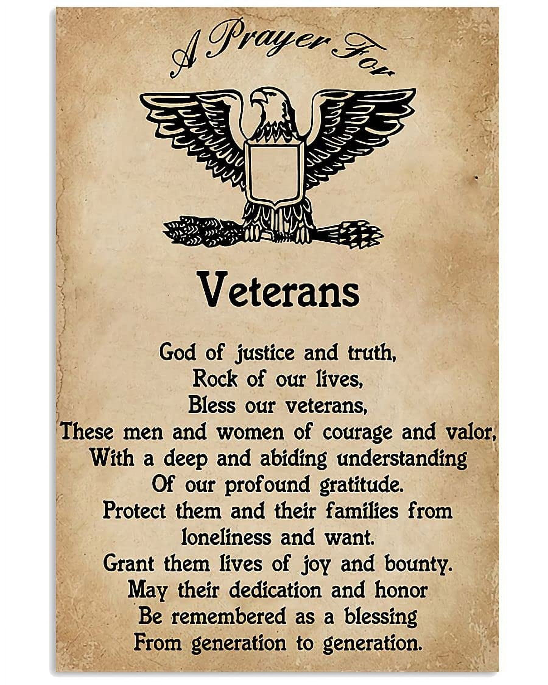 Veterans Metal Tin Signs A Prayert For Veterans Posters Home Farmhouse ...