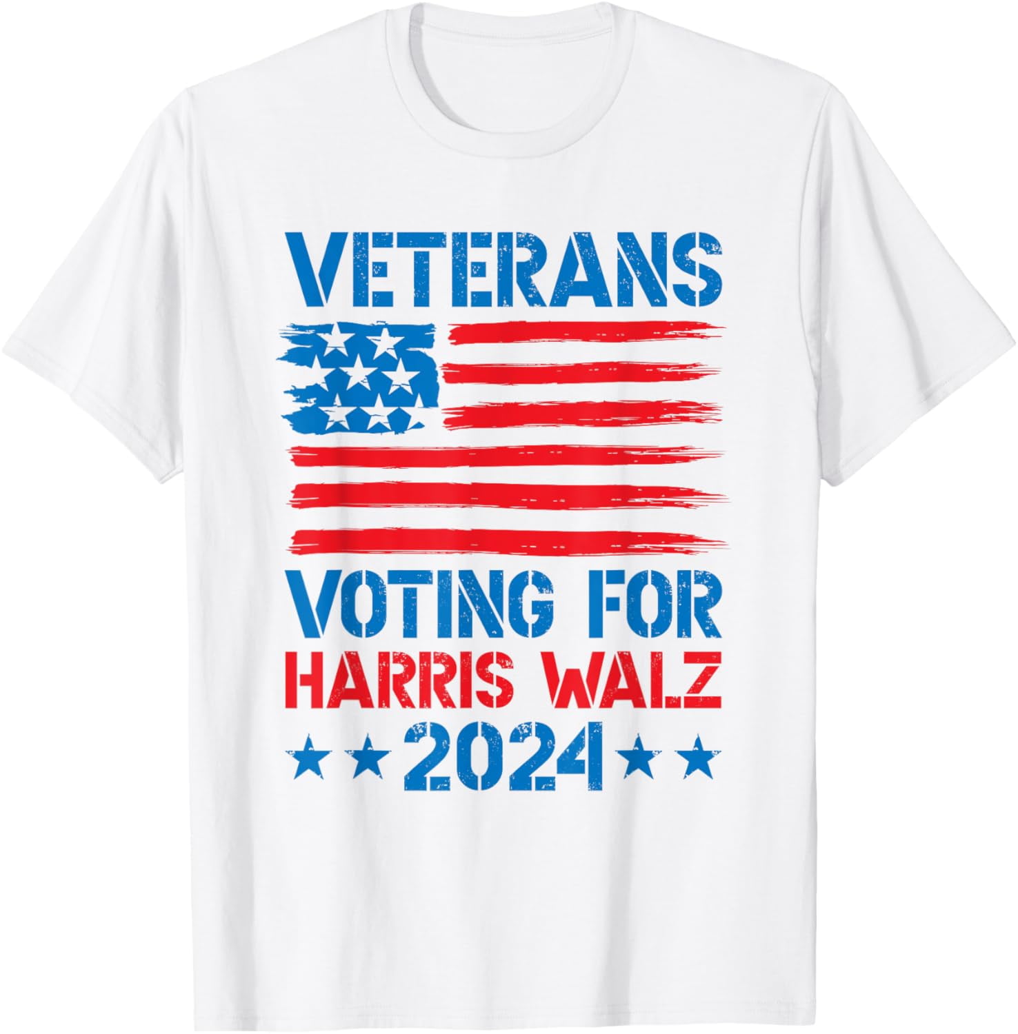 Veterans Voting For Harris Walz 2024 Kamala Harris Tim Waltz T-Shirt ...
