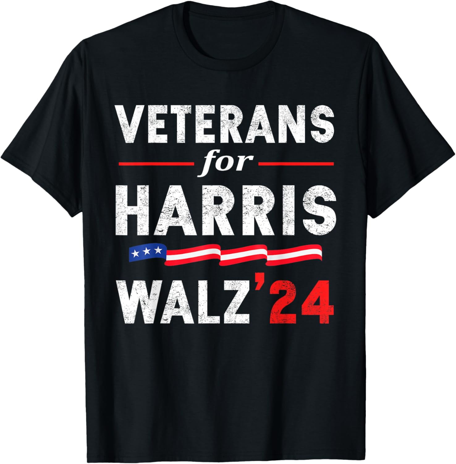 Veterans for Harris Waltz 2024 Election Vote Blue Democrat T-Shirt ...