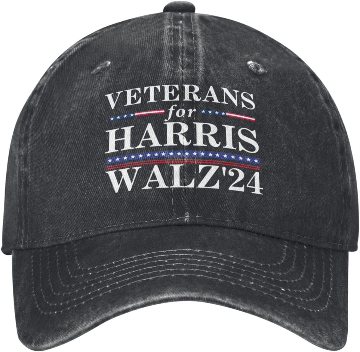 Veterans for Kamala Harris Waltz hat 2024 Election Denim Retro Baseball ...