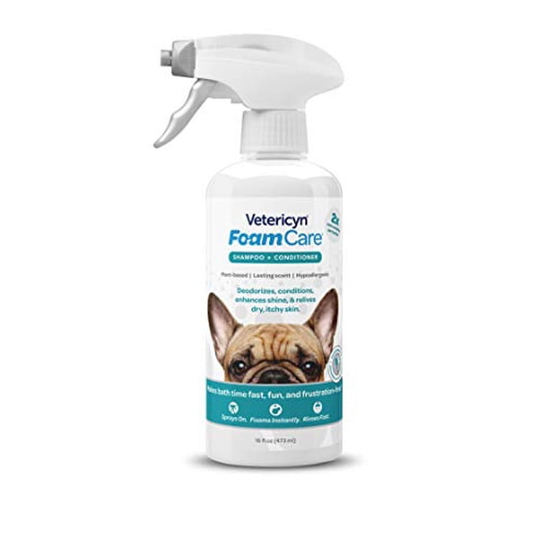 Vetericyn FoamCare Spray-On Dog Shampoo Plus Conditioner, 16 Fluid ...
