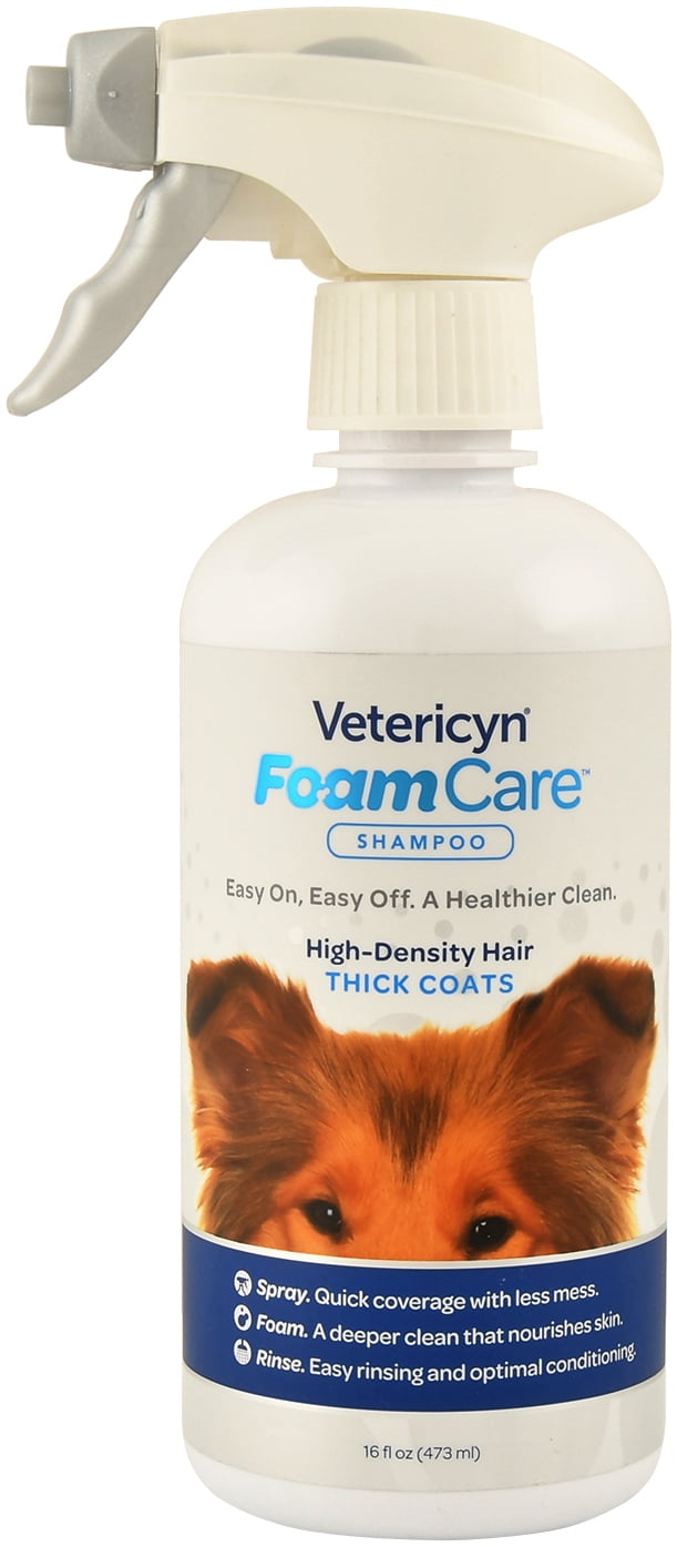 Vetericyn FoamCare Spray-On Shampoo & Conditioner for Thick-Coated Dogs ...