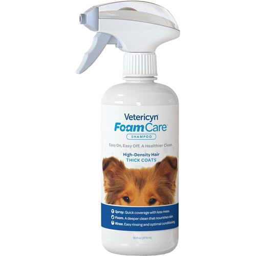 Vetericyn FoamCare Pet Shampoo Conditioner 16oz for Thick Coats, Cleans ...