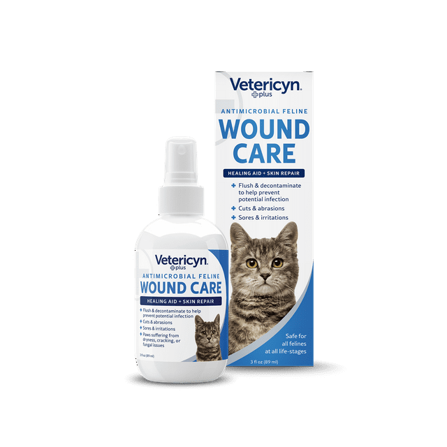 Vetericyn Plus Antiseptic Treatment, Cat Wound Care Spray, Prevents ...