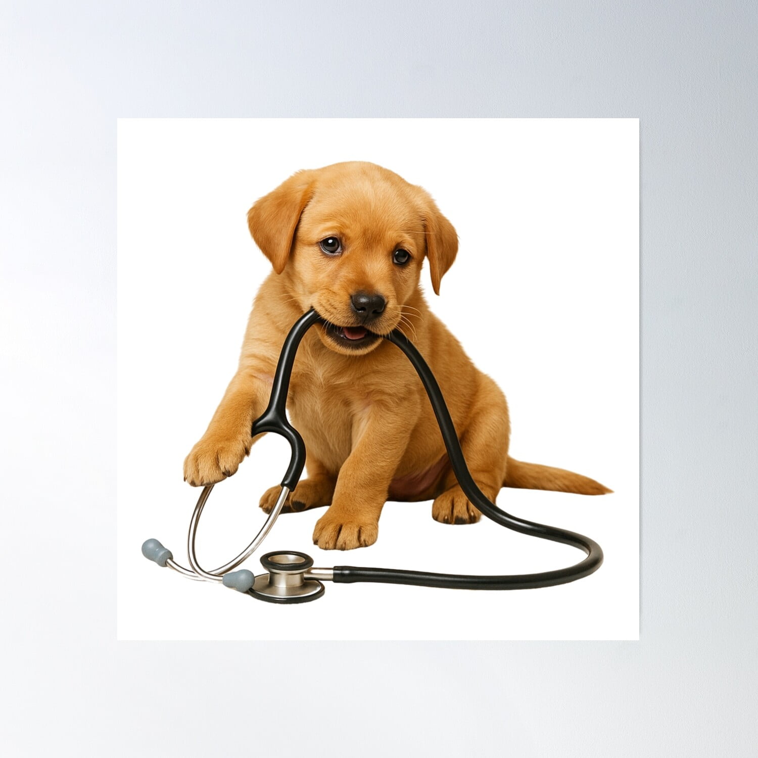 Veterinarian Design - With Dog And Stethoscope Poster Wall Art, Modern ...