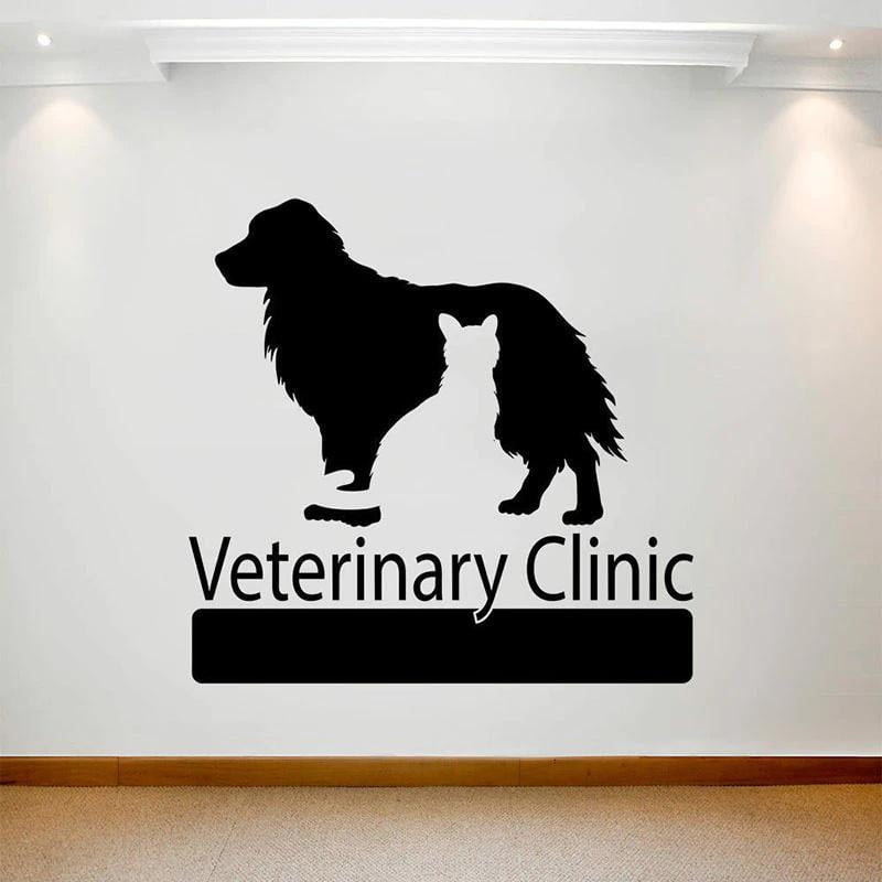 Veterinary Clinic Logo Wall Decal Pet Shop Interior Decor Door Window ...