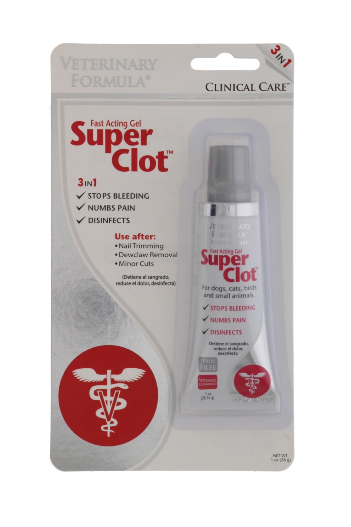 Veterinary Formula Clinical Care Super Clot Styptic Gel, 1oz Tube For ...