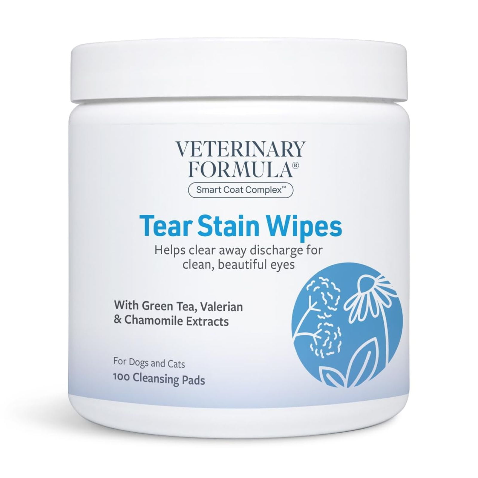 Veterinary Formula Smart AJH3 Coat Complex Tear Stain Wipes for Dogs ...