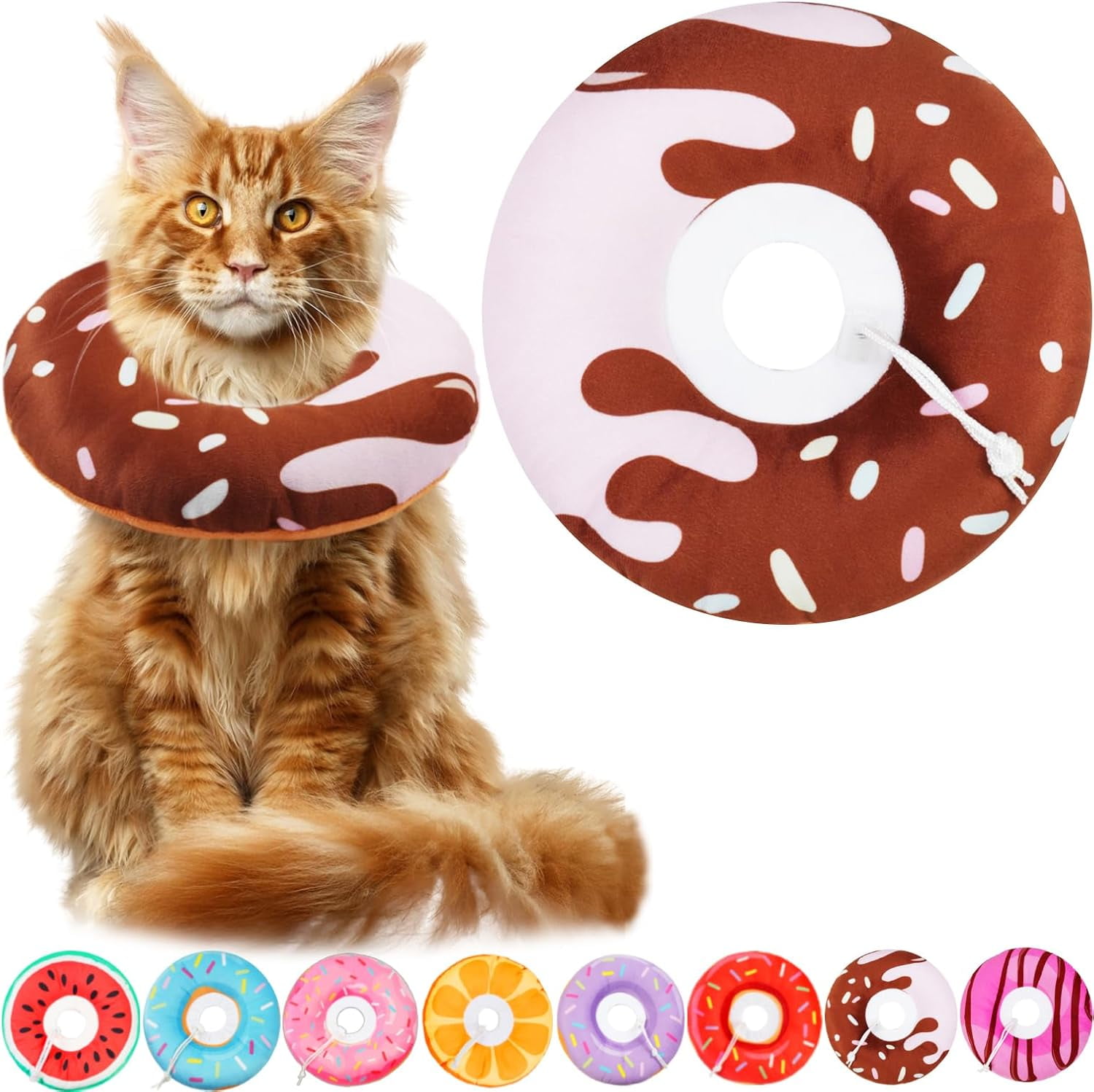 ‌Veterinary-Grade Postoperative Elizabethan Collar – Adjustable Soft Recovery Cone for Cats ...
