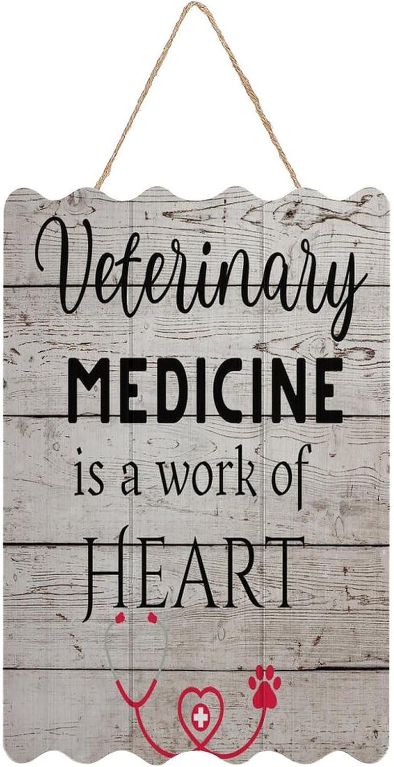 Veterinary Medicine Is A Work of Heart Veterinarian Rustic Wooden ...