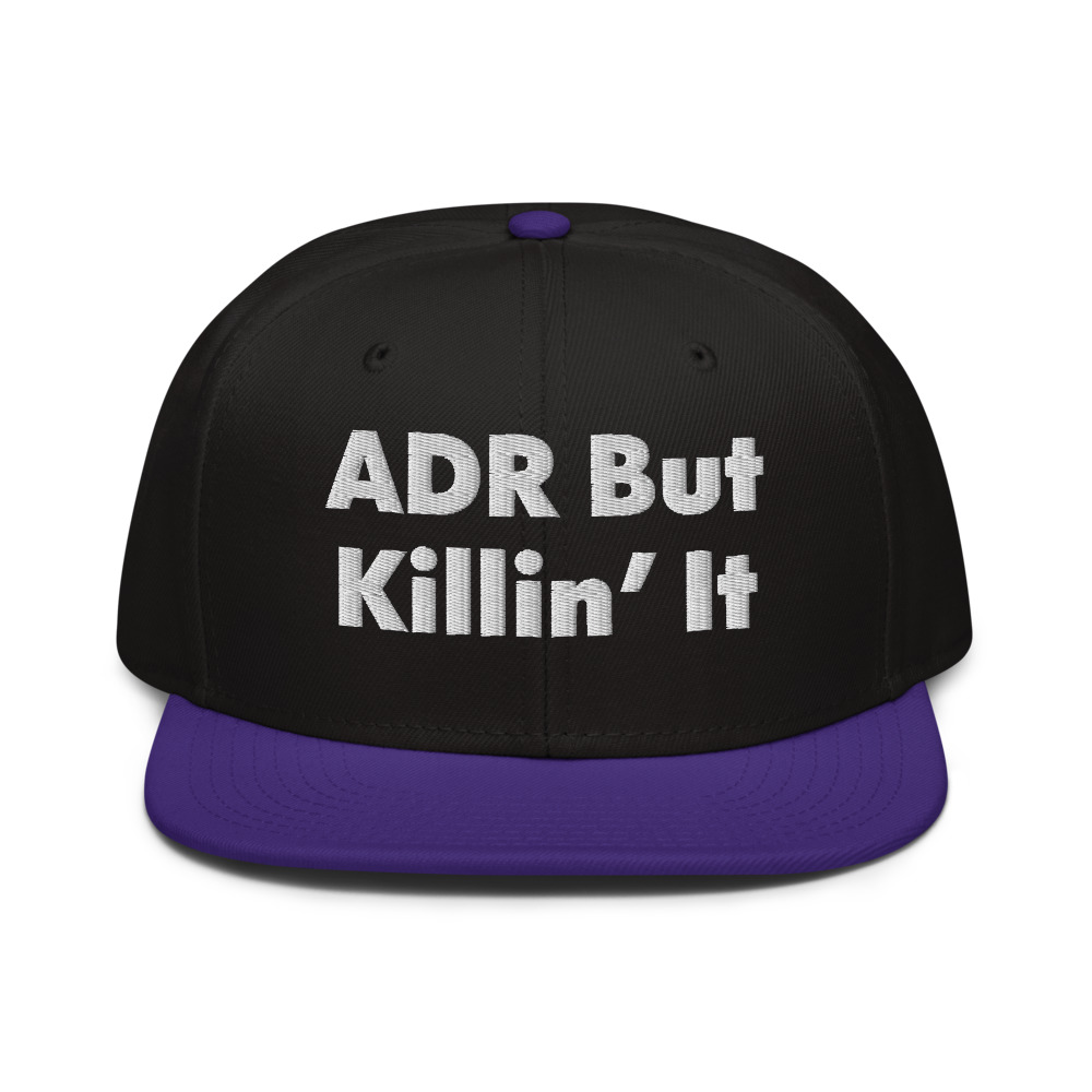 Veterinary Medicine Vet Tech Snapback Hat, ADR But Killin’ It- Embroidery (Purple / Black ...