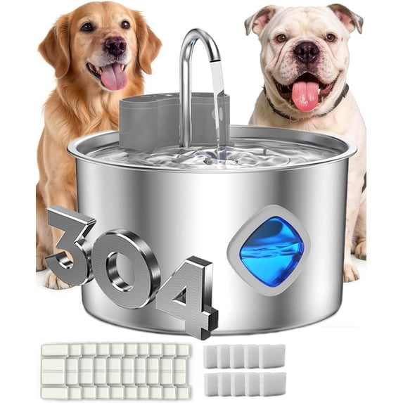 Vetiflow Dog Water Bowl, 3.2L Dog Water Fountain,Quad-Purification ...