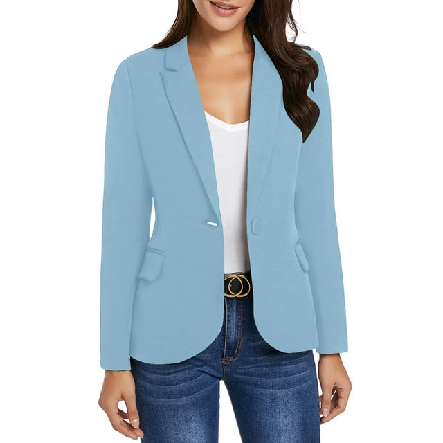 Vetinee Womens Business Work Office Blazer Back Slit Jacket with One ...