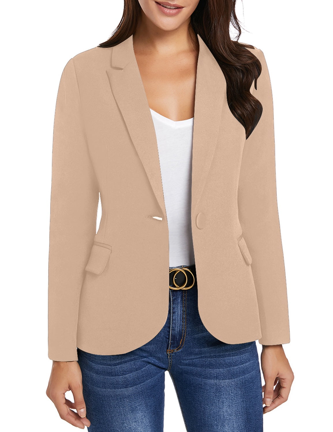 Vetinee Womens Business Work Office Blazer Back Slit Jacket with One ...
