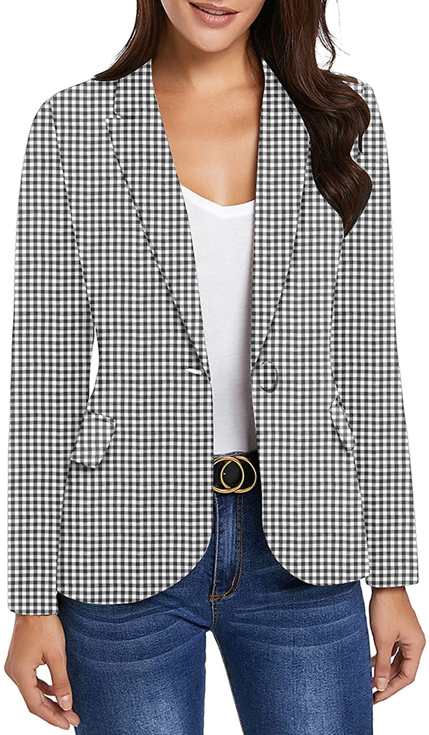 Vetinee Womens Business Work Office Blazer Back Slit Jacket with One ...