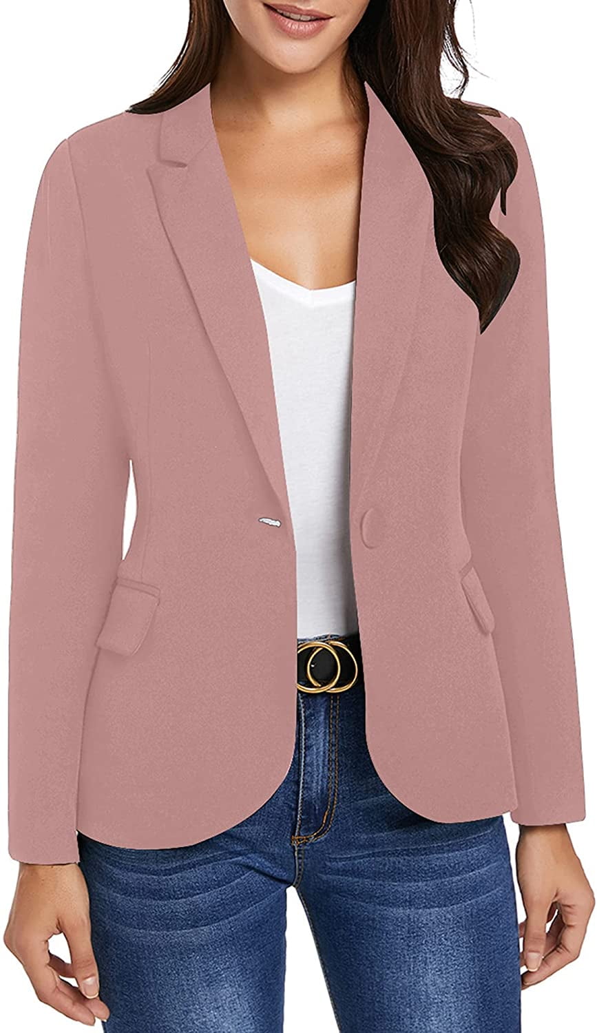 Vetinee Womens Business Work Office Blazer Back Slit Jacket with One ...