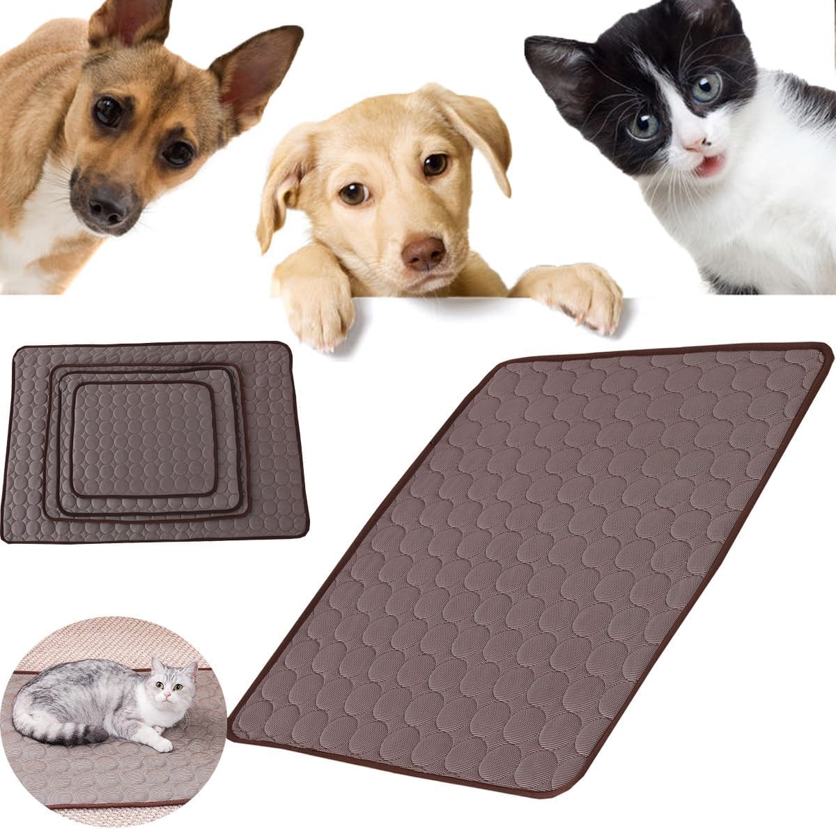 Kittra Cooling Mat for Cats,3 Layer System Instant Cool Non Slip Pad ...
